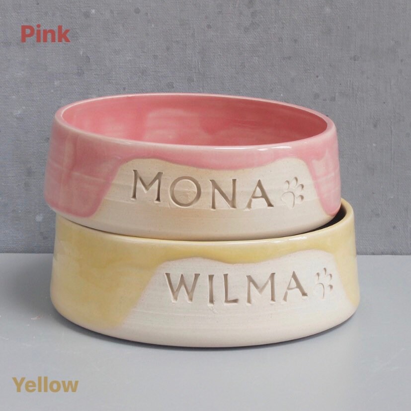 Personalised Spaniel Bowl Handmade Ceramic Water Food Bowl | Etsy UK