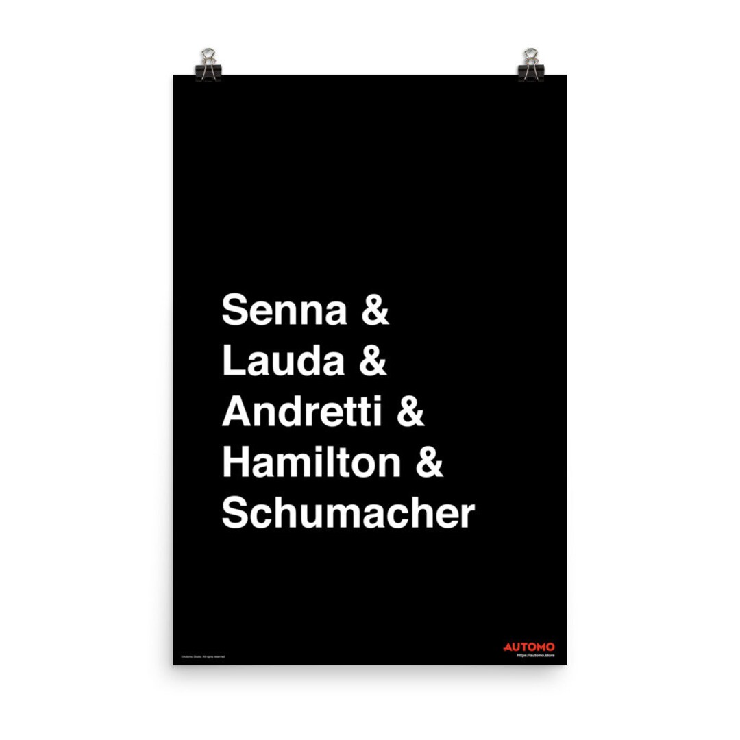 Formula 1 Drivers Tribute - Art Print Automotive Poster - Etsy
