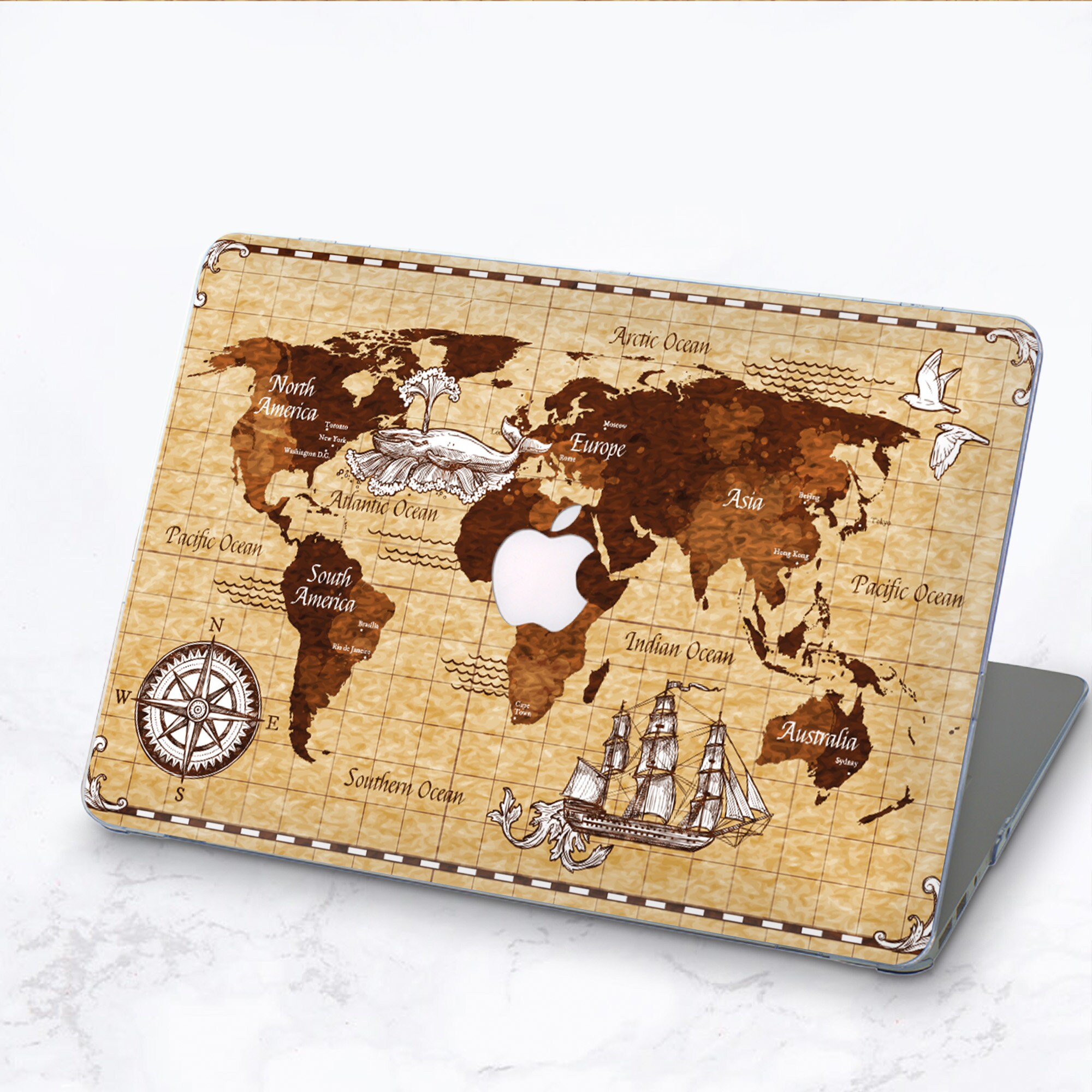 Vintage World Map Macbook Pro 13 Inch Case Old Map Macbook Pro | Etsy