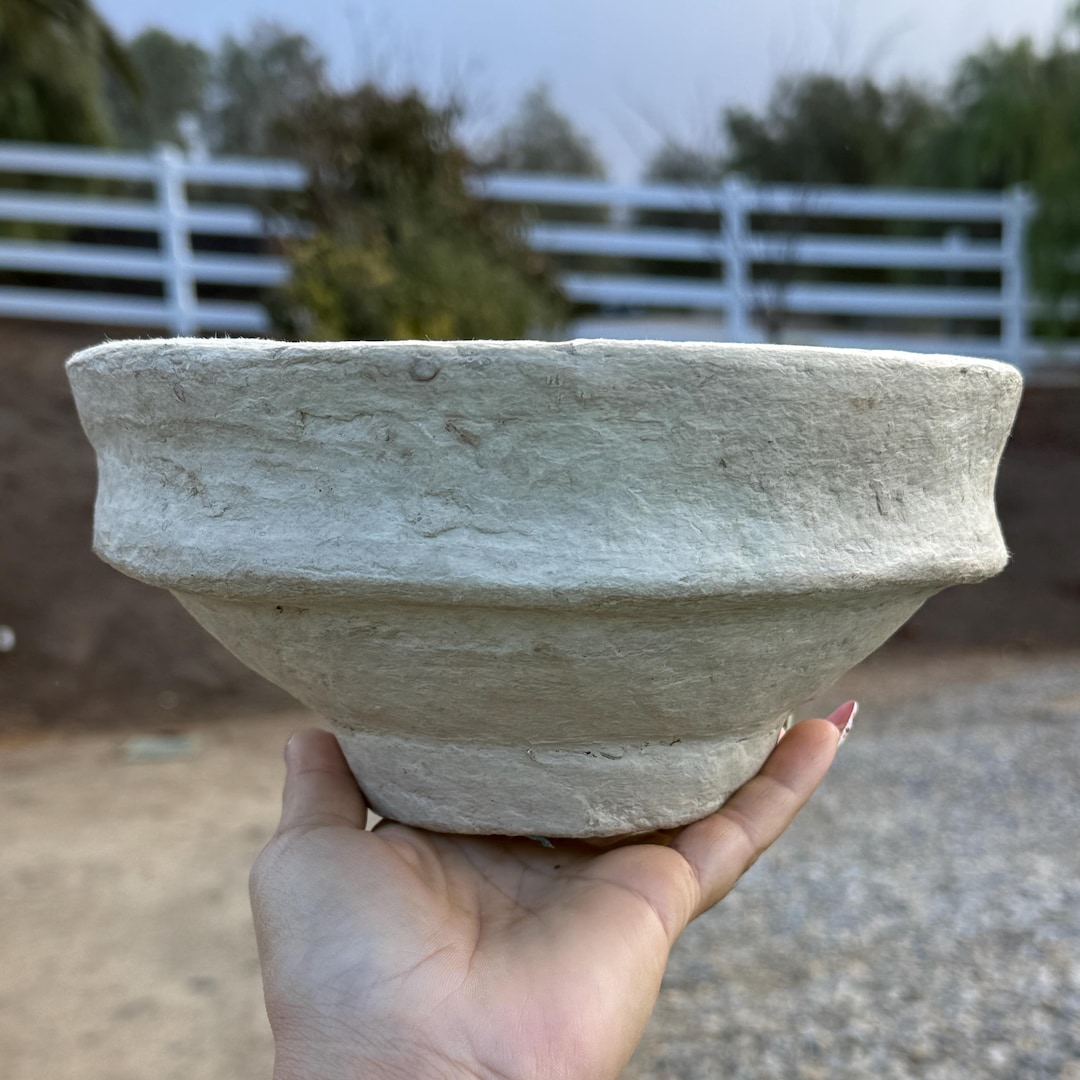 Rustic Vintage Mini Paper Mache Bowl - Etsy