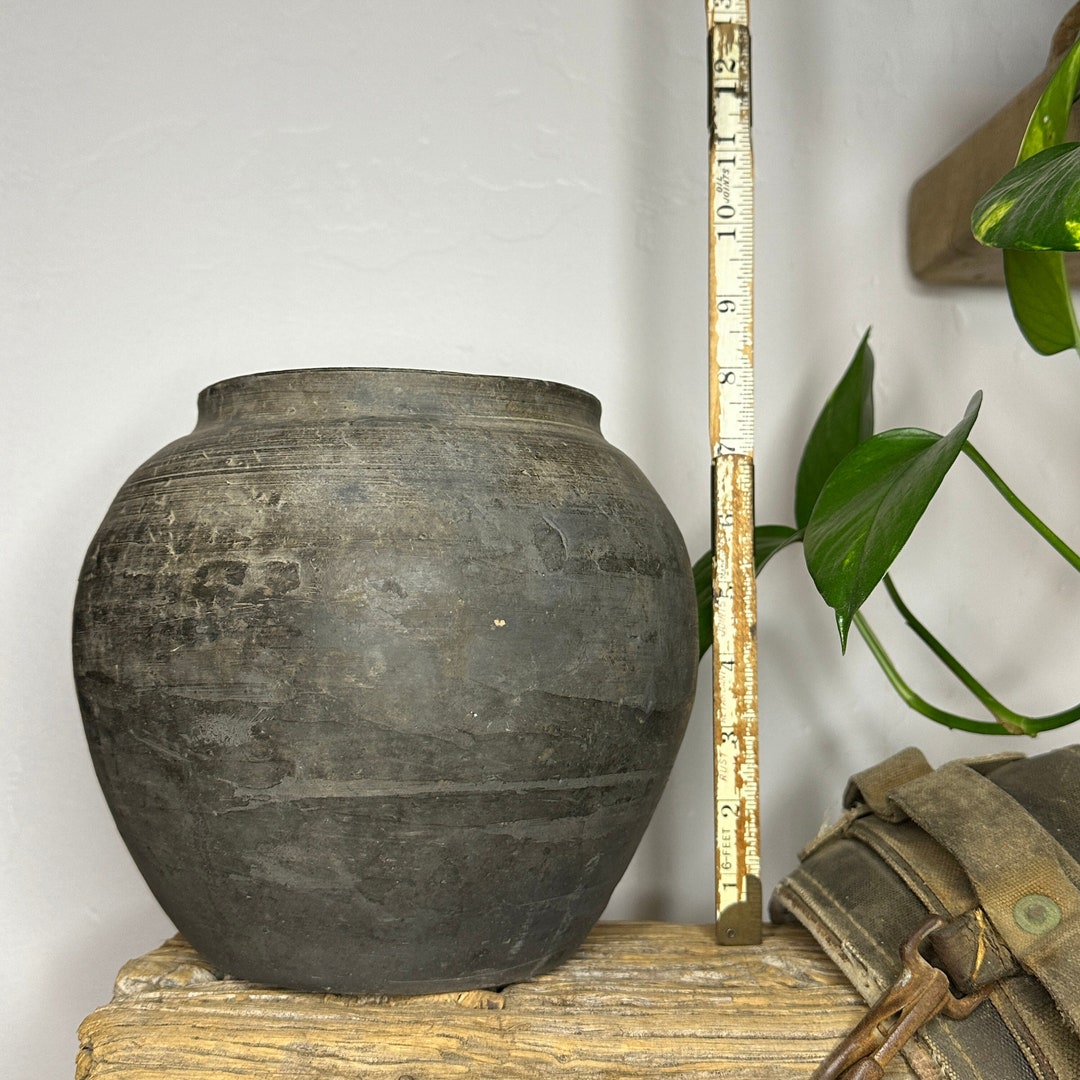 Beautiful Rustic Black Vintage Vessel - Etsy