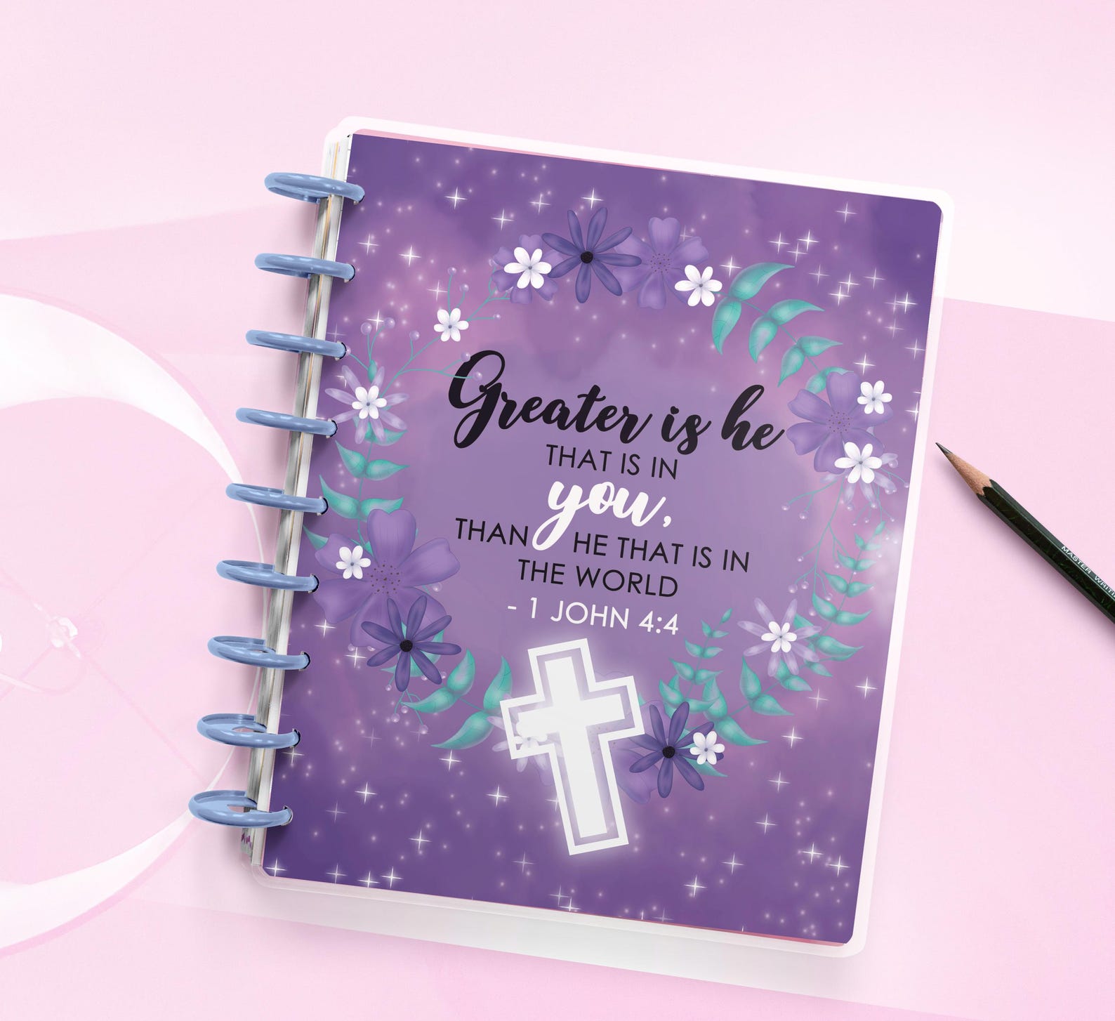 Watercolor Christian Disc Bound Planner Cover - for Classic, Mini or ...