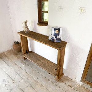 Reclaimed Wood Console Table Narrow, Rustic Console Table, Custom ...