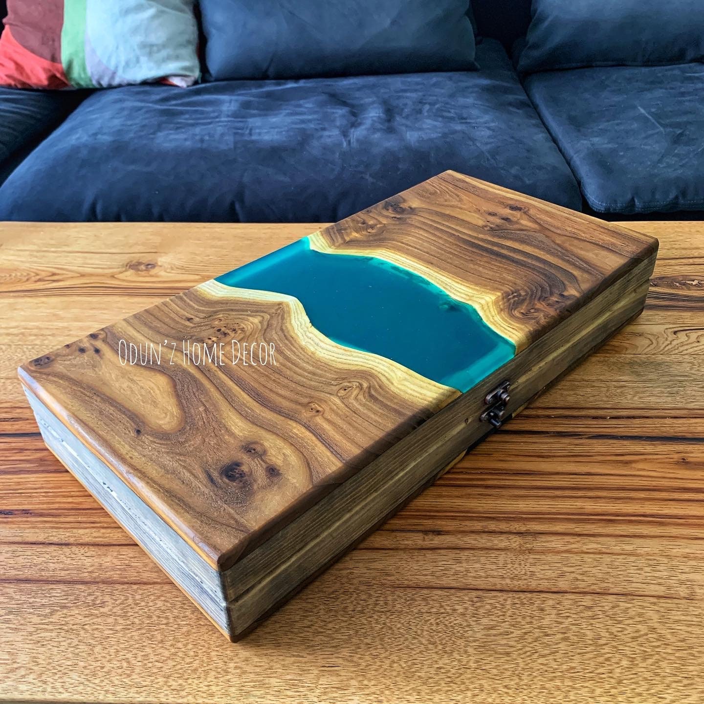 Backgammon Set/board Epoxy Resin River Backgammon Wood/wooden - Etsy