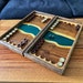 Backgammon Set/board Epoxy Resin River Backgammon Wood/wooden Pieces ...