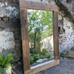 Reclaimed Wood Floor Mirror, Rustic Mirror Large Frame, Antique ...