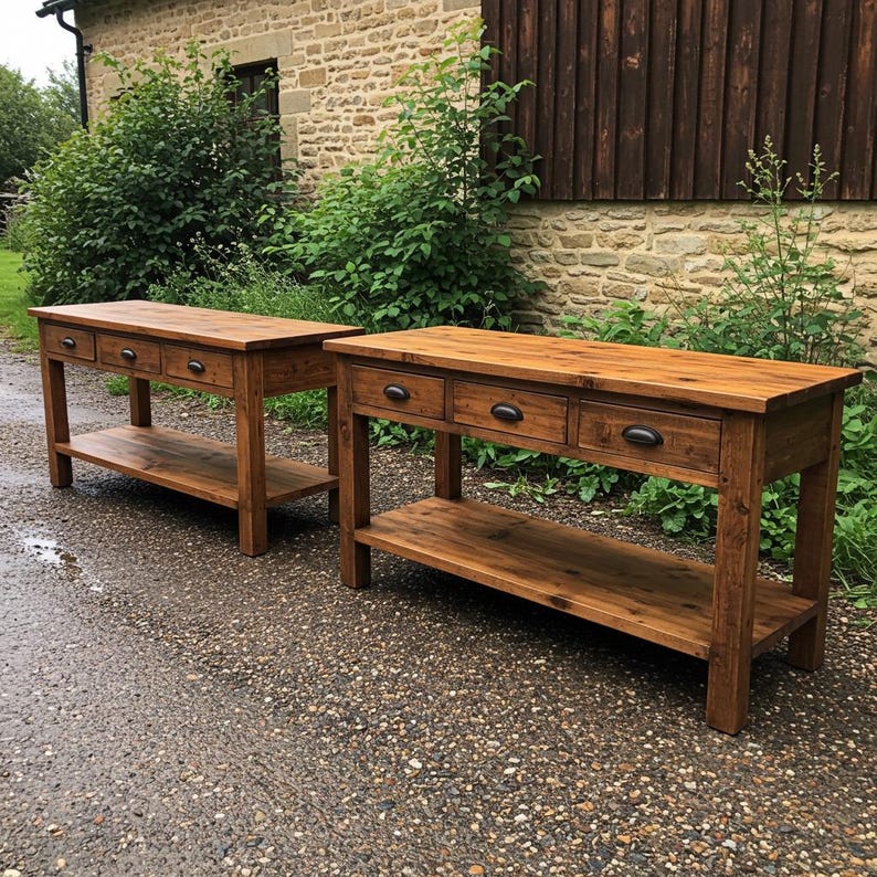 Reclaimed Wood Kitchen Island, Rustic Wood Kitchen Island With Drawers ...