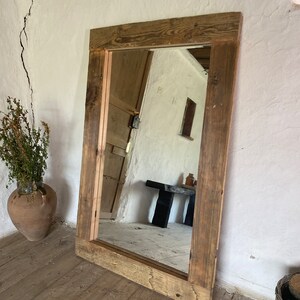 Reclaimed Wood Floor Mirror, Rustic Mirror Large Frame, Antique ...