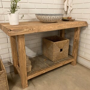 Bathroom Rustic Vanity, Reclaimed Wood Solid Bathroom Vanity, Live Edge ...