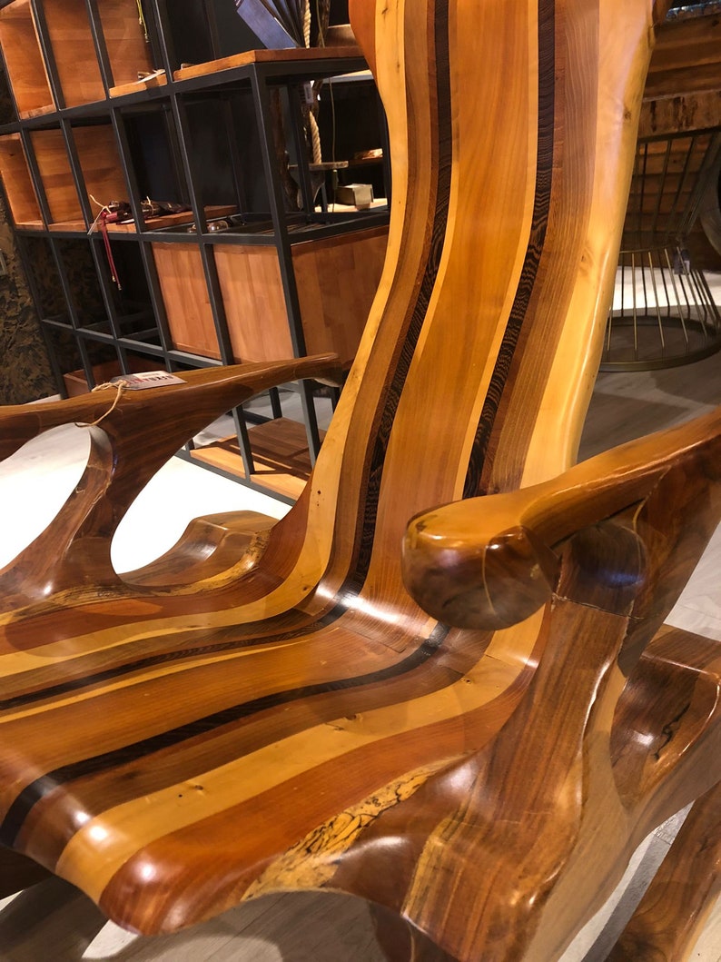 Rocking/folding Chair Wood/wooden Vintage Handmade/handcrafted - Etsy