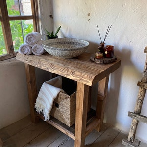 Custom Handcrafted Rustic Barnwood Bathroom Vanity With Reclaimed Wood ...