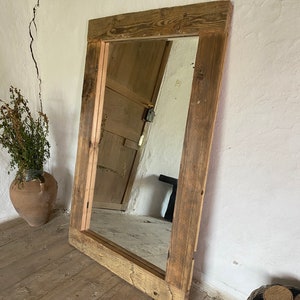 Reclaimed Wood Floor Mirror, Rustic Mirror Large Frame, Antique ...