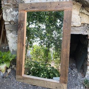 Reclaimed Wood Floor Mirror, Rustic Mirror Large Frame, Antique ...