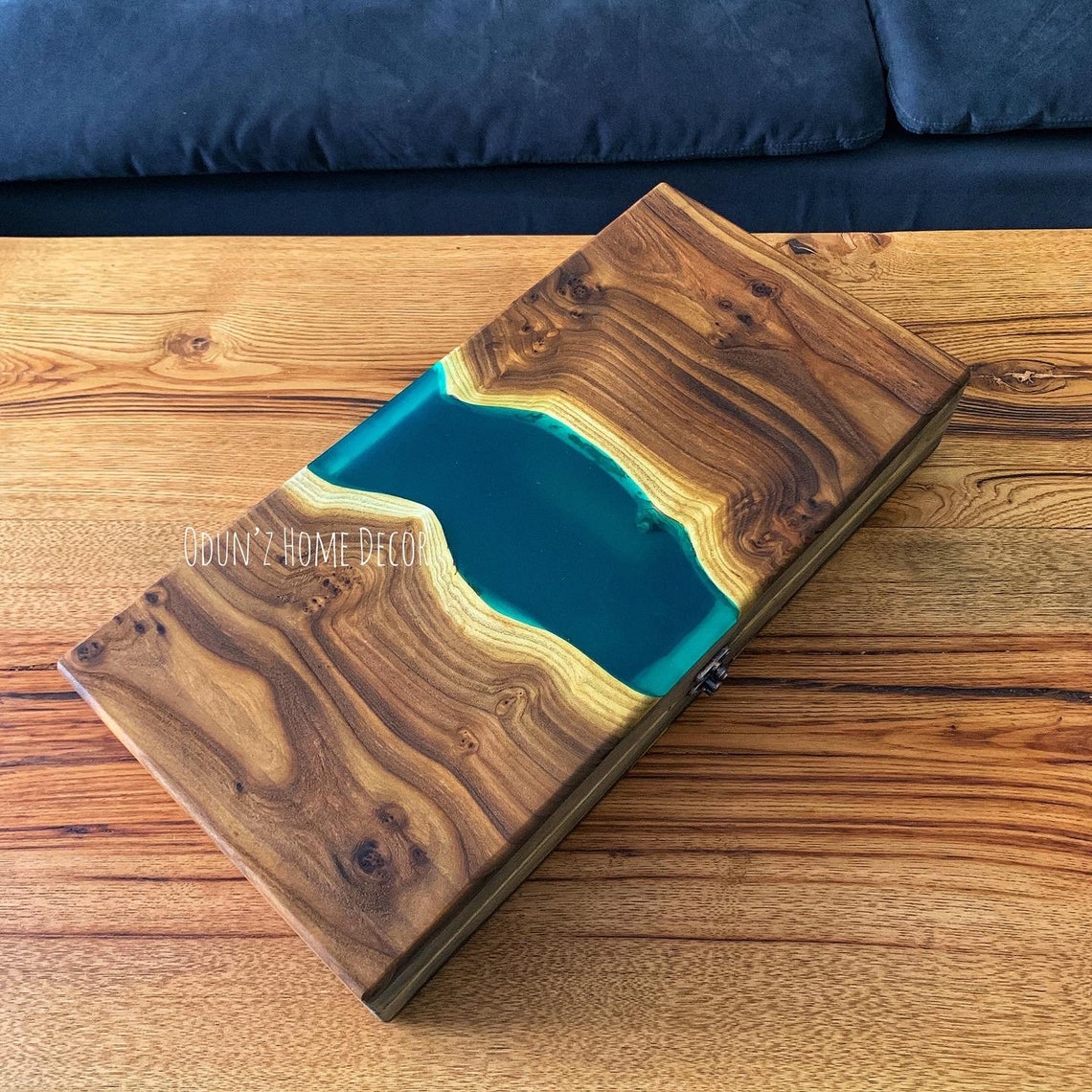 Backgammon Set/board Epoxy Resin River Backgammon Wood/wooden - Etsy