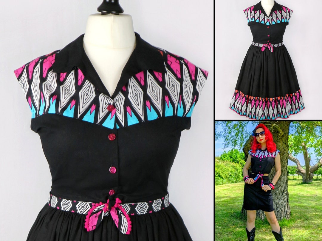Rockabilly Shirt, Cropped Tie Waist Top, 1950s Patio Dress Separates ...