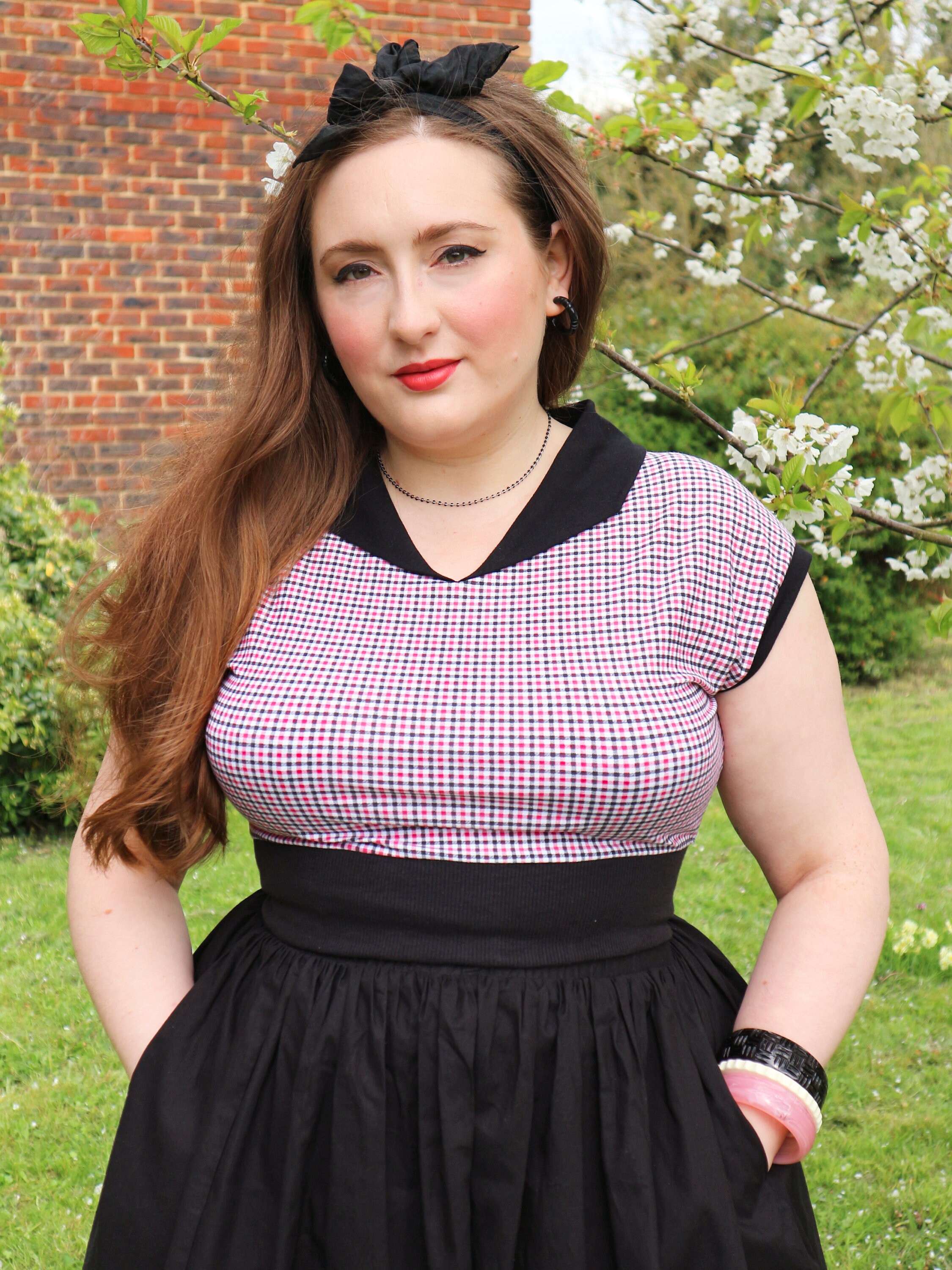 1950s Crop Top in Gingham, Vintage Reproduction Handmade Tshirt, 50s ...