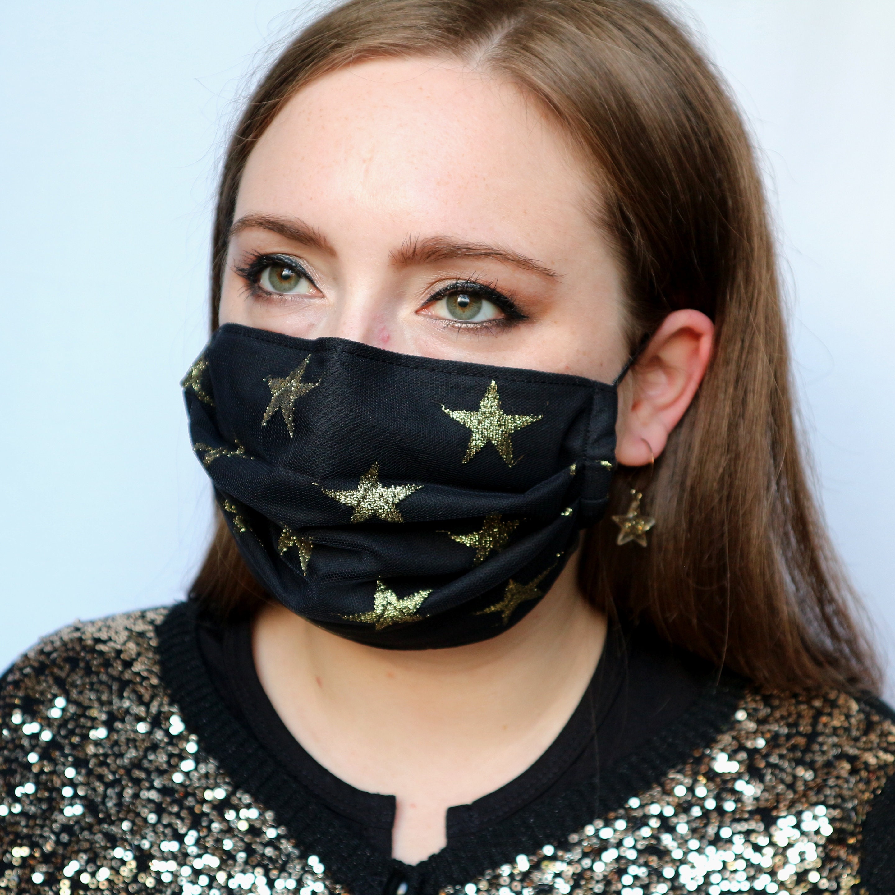 Glitter Star Face Mask 3-4 Layer Nose Wire Filter Pocket - Etsy