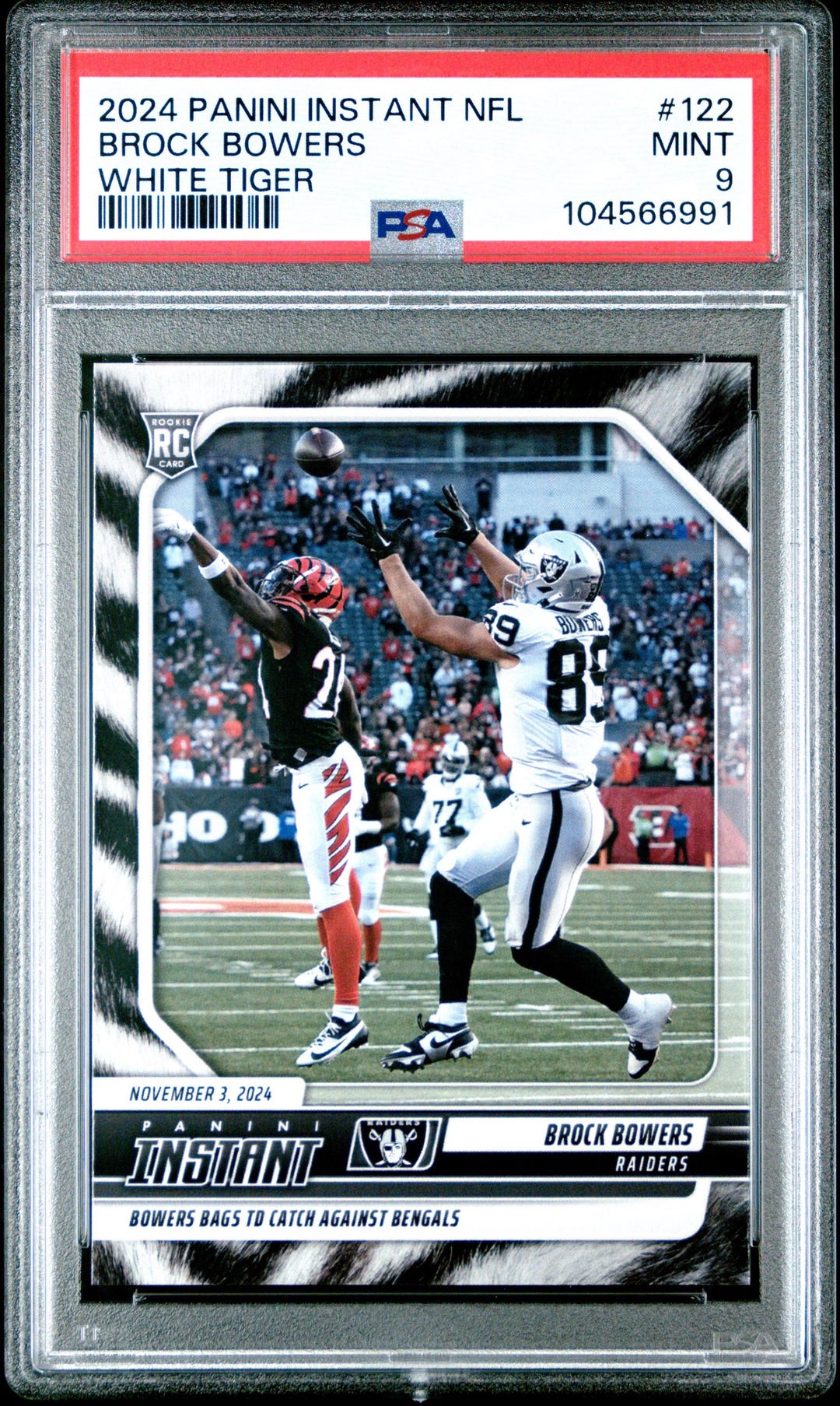 Graded 2024 Panini Instant NFL Brock Bowers #WHITE Rookie RC Football ...