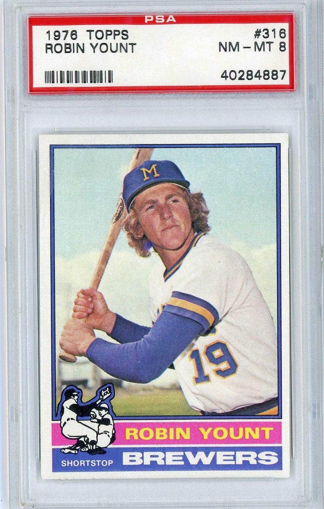 Graded 1976 Topps Robin Yount #316 2nd Year Baseball Card PSA 8 NM-MT ...