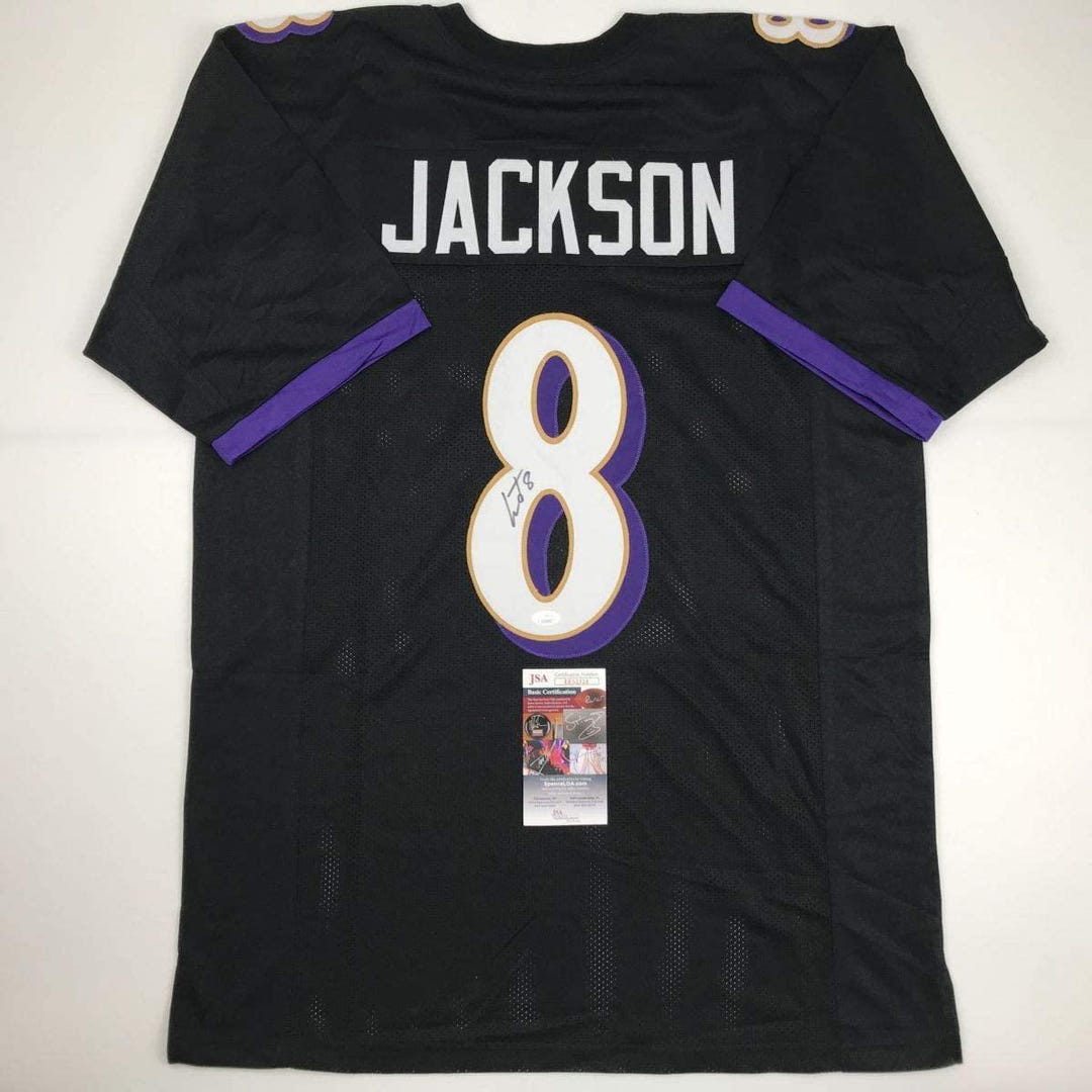 Autographed/signed Lamar Jackson Baltimore Black Football Jersey JSA ...