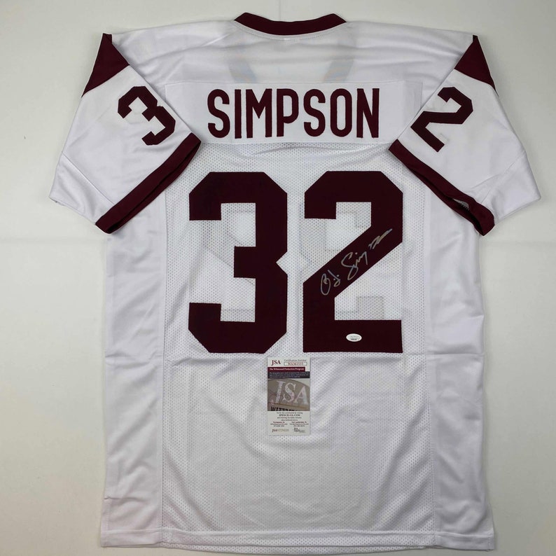 Autographed/signed Oj O.J. Simpson Usc White Jersey Jsa Coa - Etsy