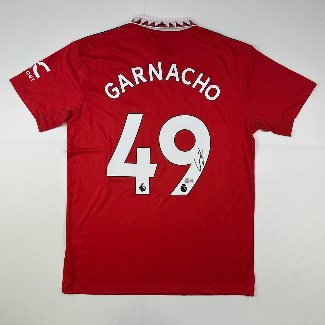 Autographed/signed Alejandro Garnacho Manchester United Red Soccer ...