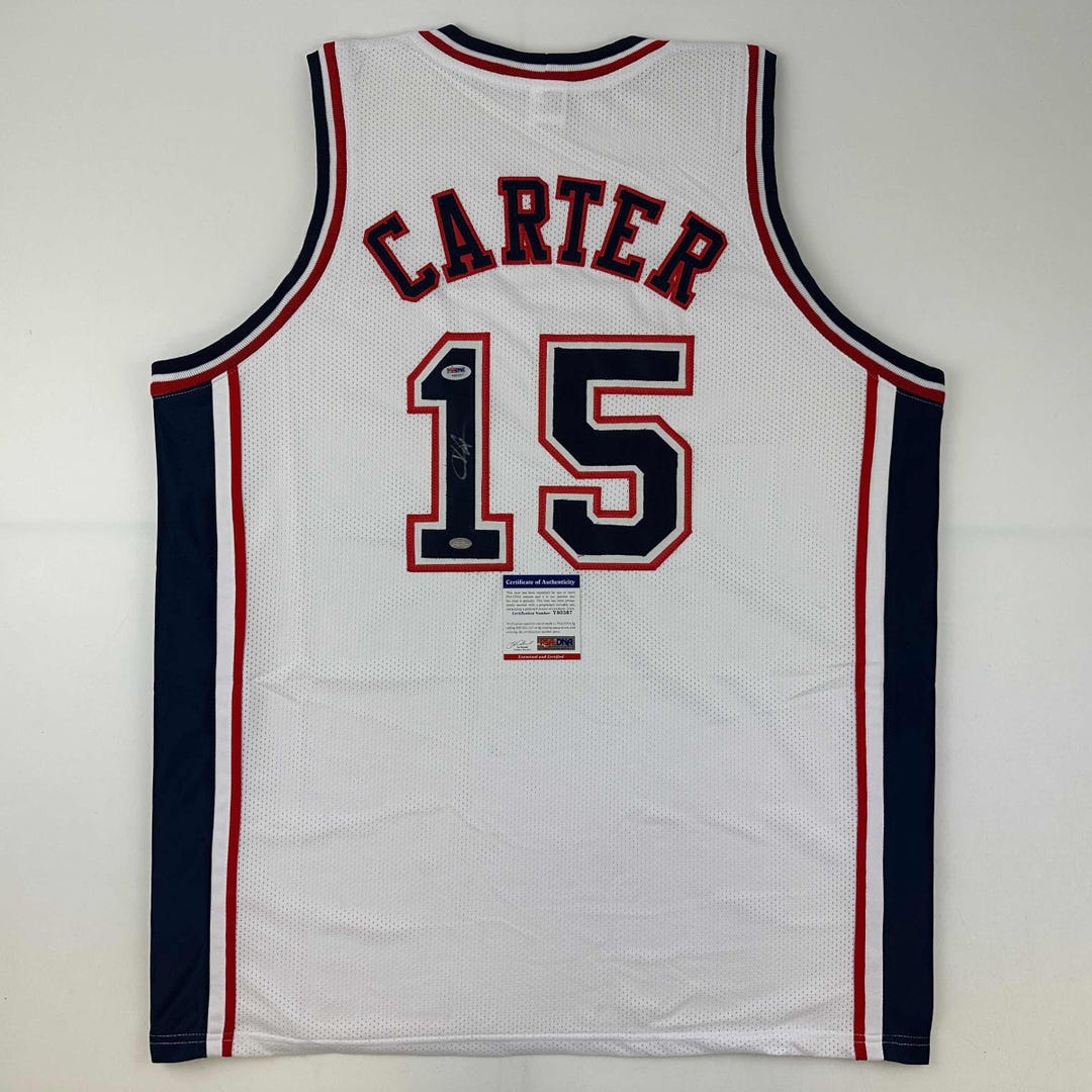 Autographed/signed Vince Carter New Jersey NJ White Basketball Jersey ...