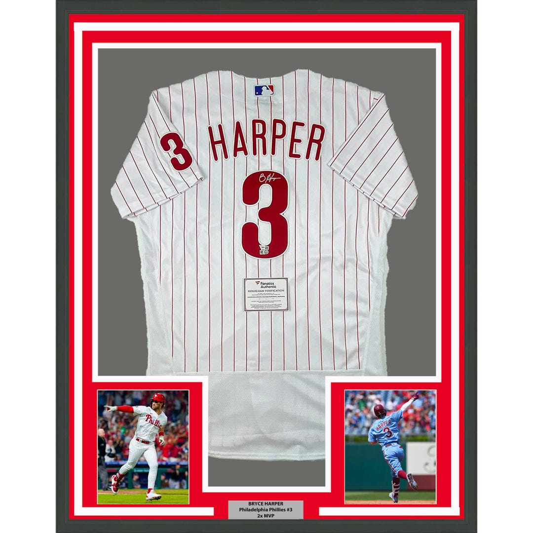 Framed Autographed/signed Bryce Harper 35x39 Philadelphia Phillies ...