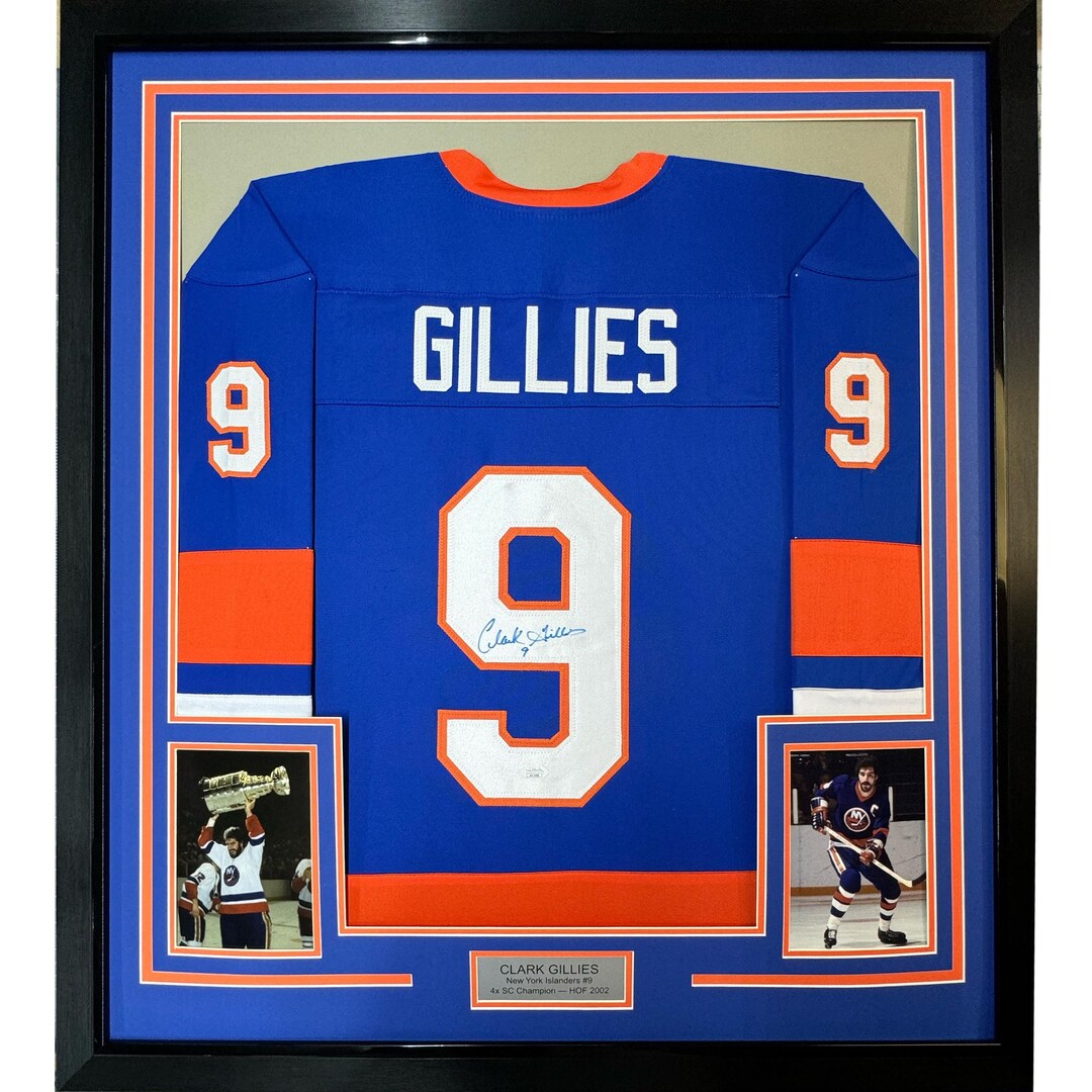 Framed Autographed/signed Clark Gillies 35x39 New York Blue Hockey ...