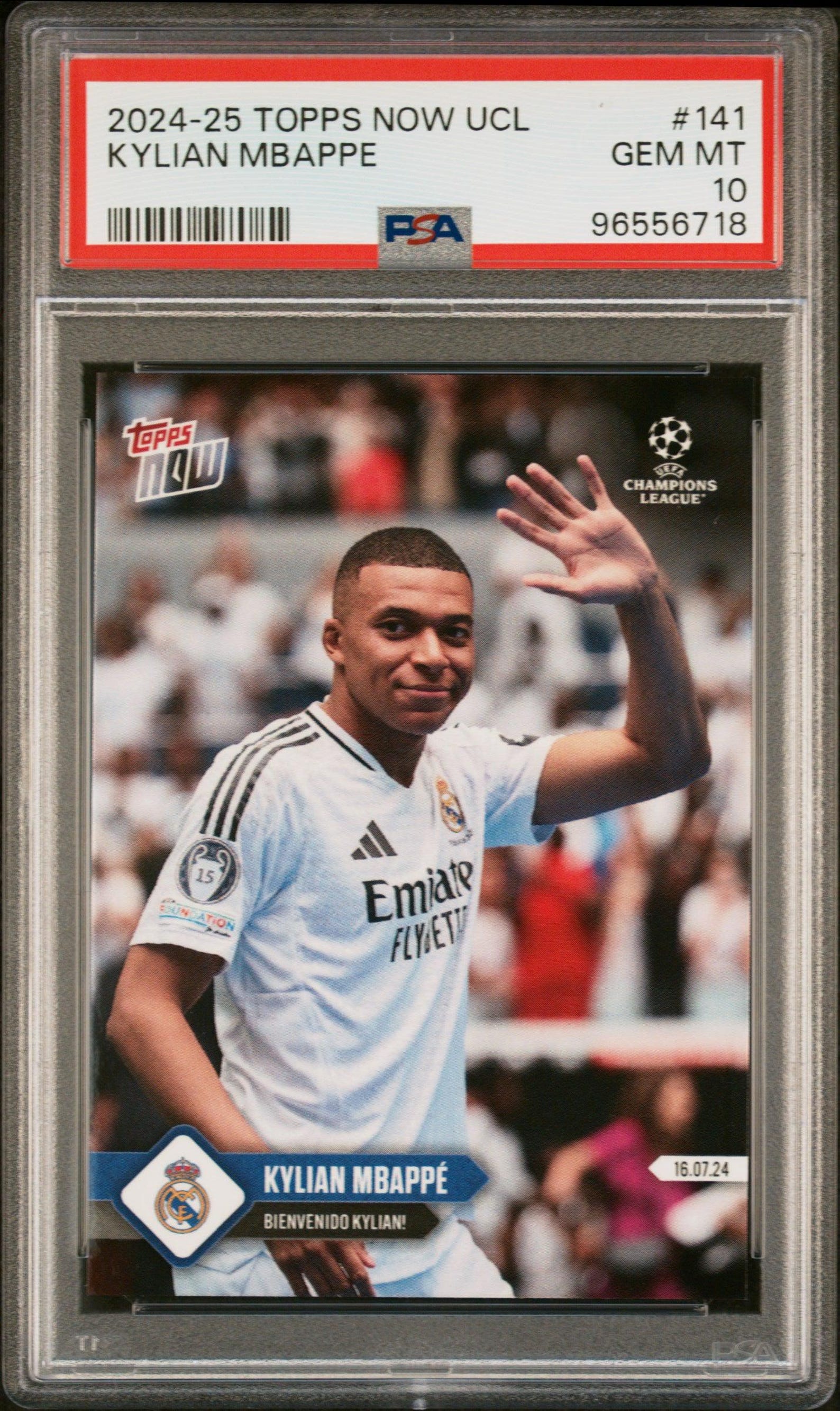 Graded 2024 Topps Now UCL Kylian Mbappe #141 Soccer Card PSA 10 Gem ...