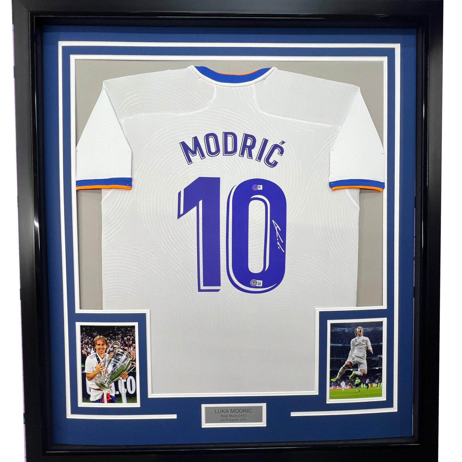 Framed Autographed/signed Luka Modric 35x39 Real Madrid White Soccer ...