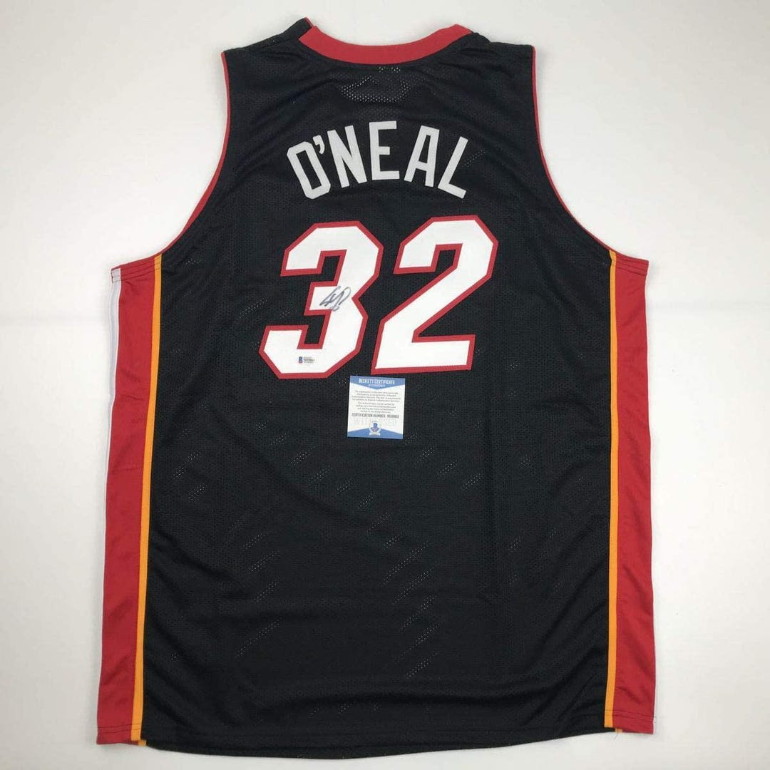 Autographed/signed Shaquille Shaq O'neal Miami Black Basketball Jersey ...