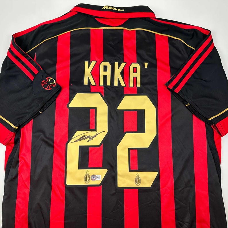 Autographed/signed Ricardo Kaka AC Milan Black/red Soccer Futbol Jersey ...