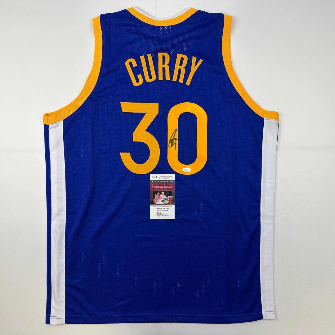 Autographed/signed Stephen Steph Curry Golden State Blue Jersey JSA COA ...