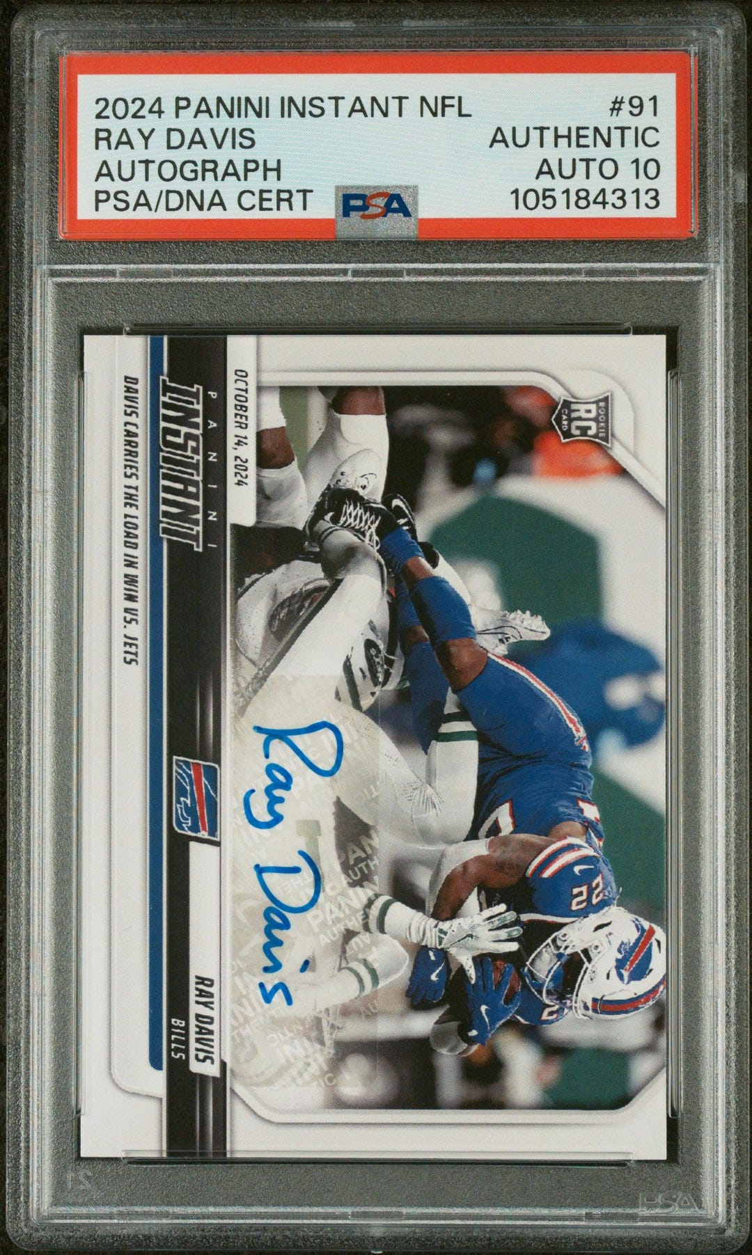 Graded 2024 Panini Instant NFL Ray Davis #91 Autograph /99 Rookie RC ...