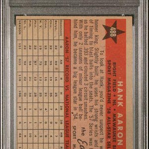 Graded 1958 Topps All Star Hank Aaron #488 Baseball Card PSA 4 VG-EX - Etsy