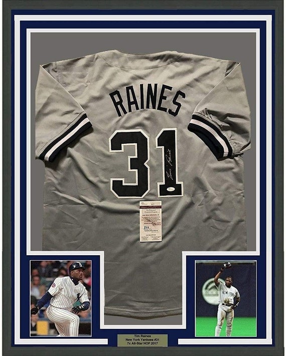 Framed Autographed Signed Tim top Raines