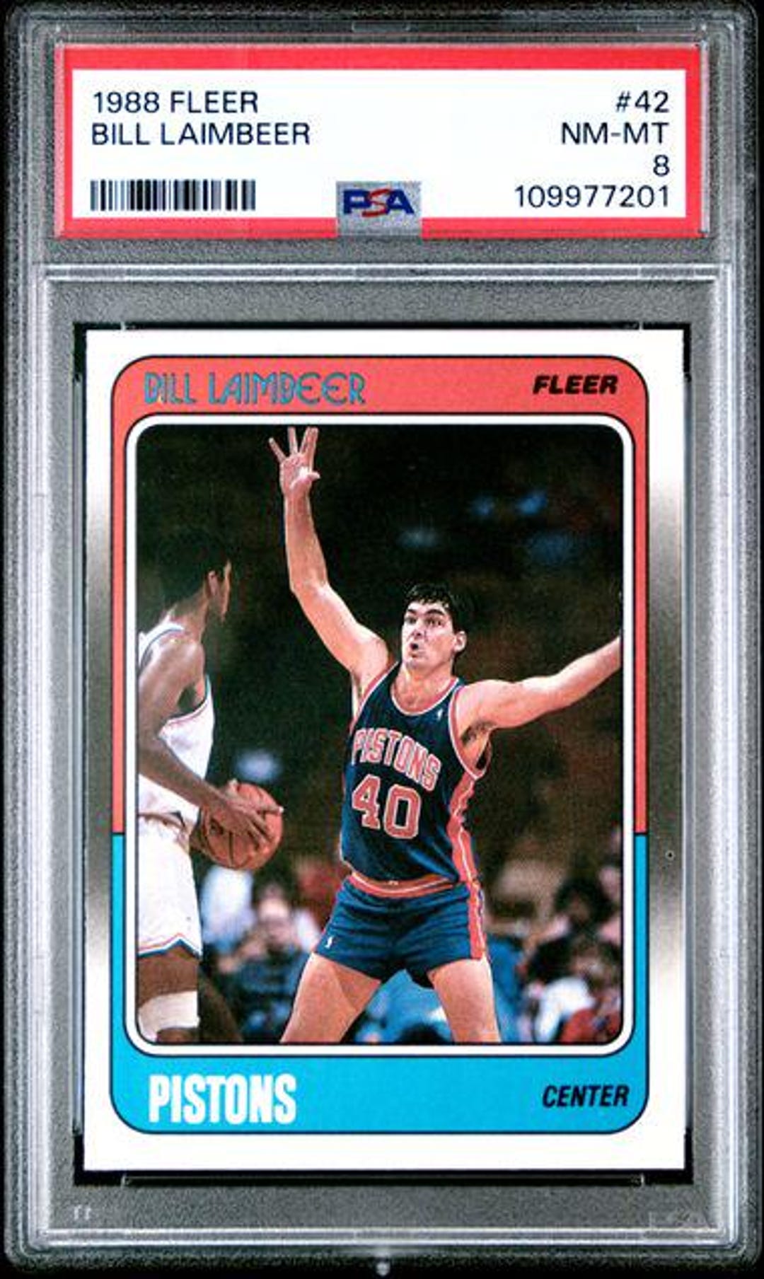 Graded 1988 Fleer Bill Laimbeer #42 Basketball Card PSA 8 NM-MT - Etsy