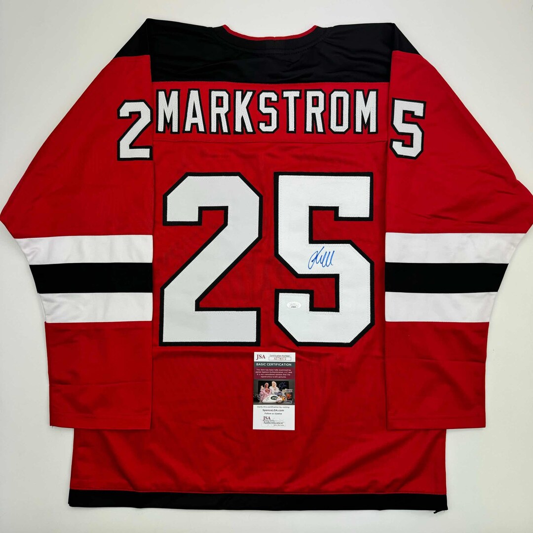 Autographed/signed Jacob Markstrom New Jersey Red Hockey Jersey JSA COA ...