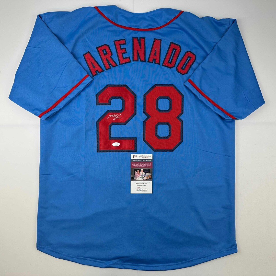 Autographed/signed Nolan Arenado St. Louis Blue Baseball Jersey JSA COA ...