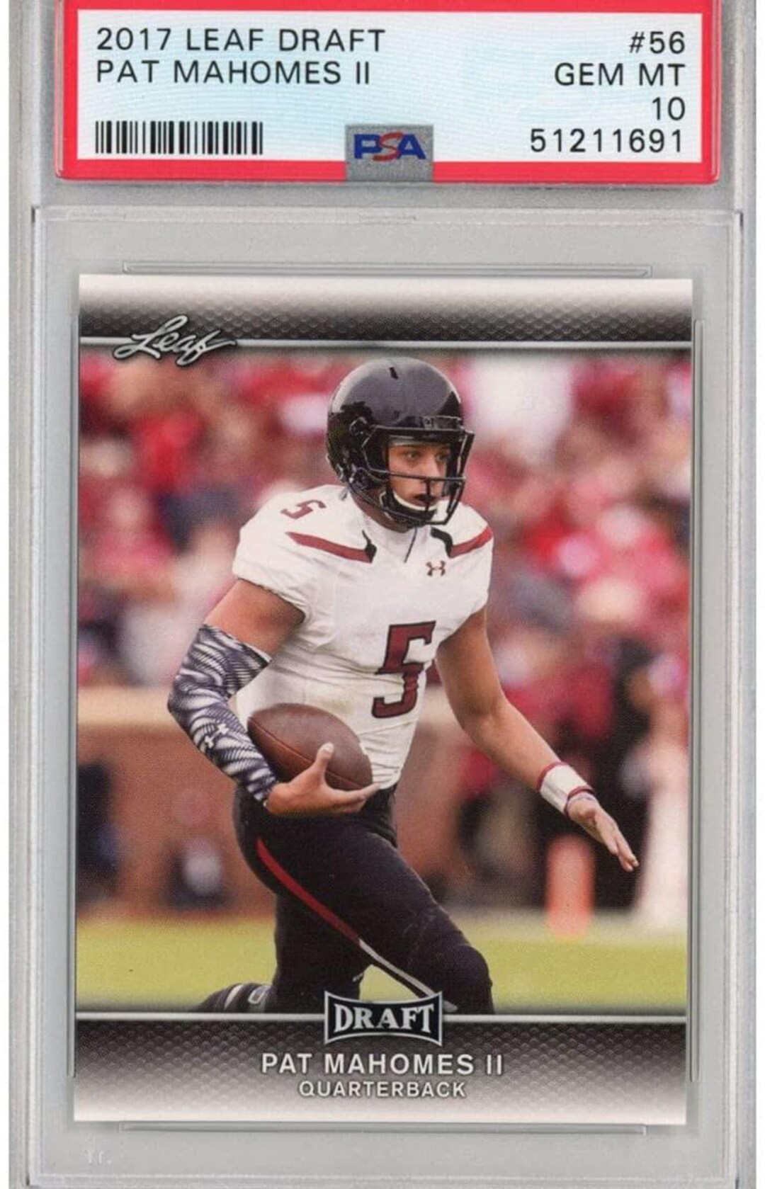 Graded 2017 Leaf Draft Patrick Mahomes II 56 Rookie RC Football Card ...