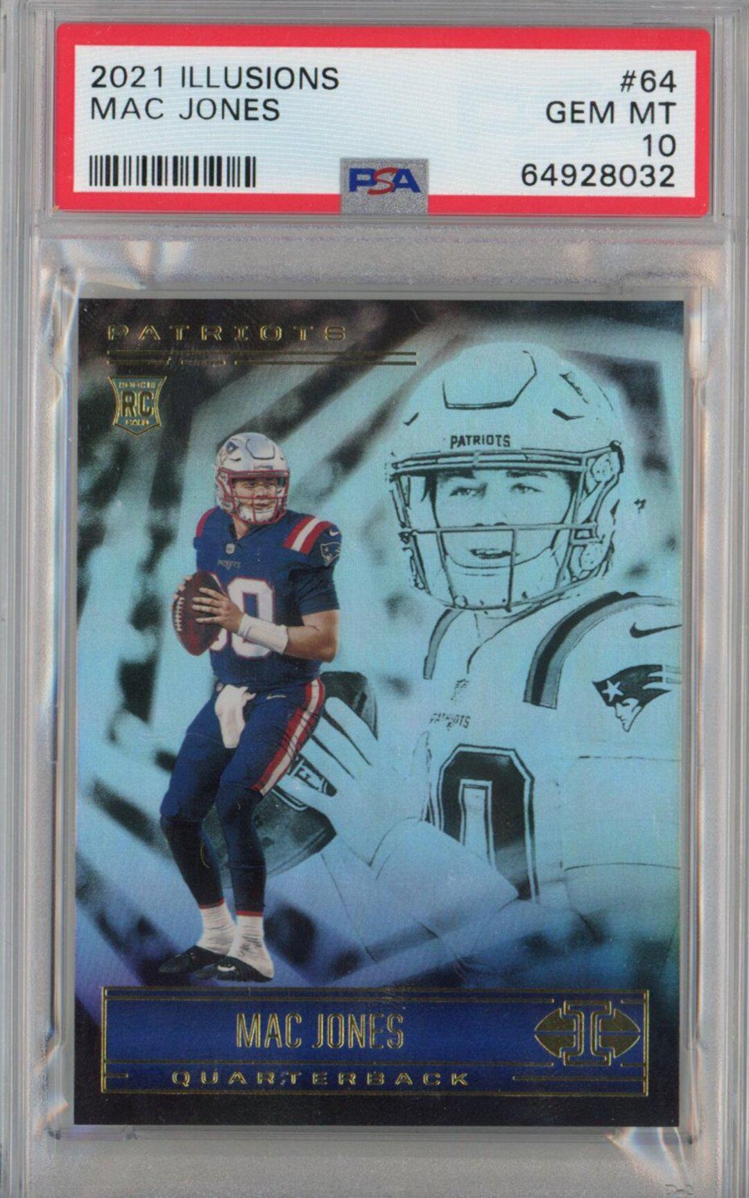 Graded 2021 Panini Illusions Mac Jones 64 Rookie RC Football Card PSA ...