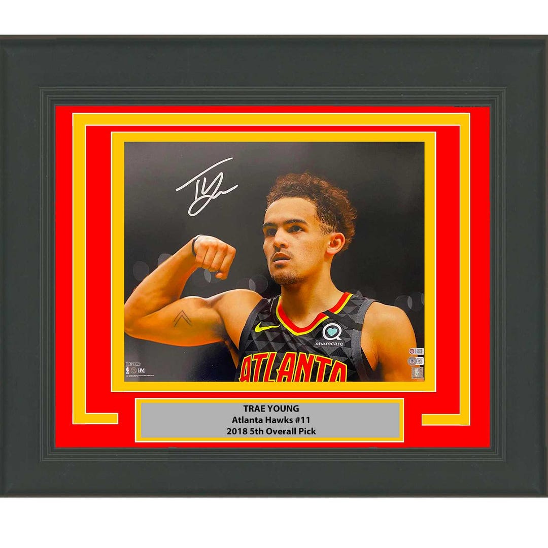 Framed Autographed/signed Trae Young Atlanta Hawks 16x20 Basketball ...