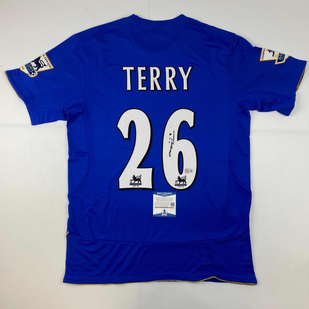 Autographed/signed John Terry Chelsea FC Blue Soccer Futbol Jersey ...