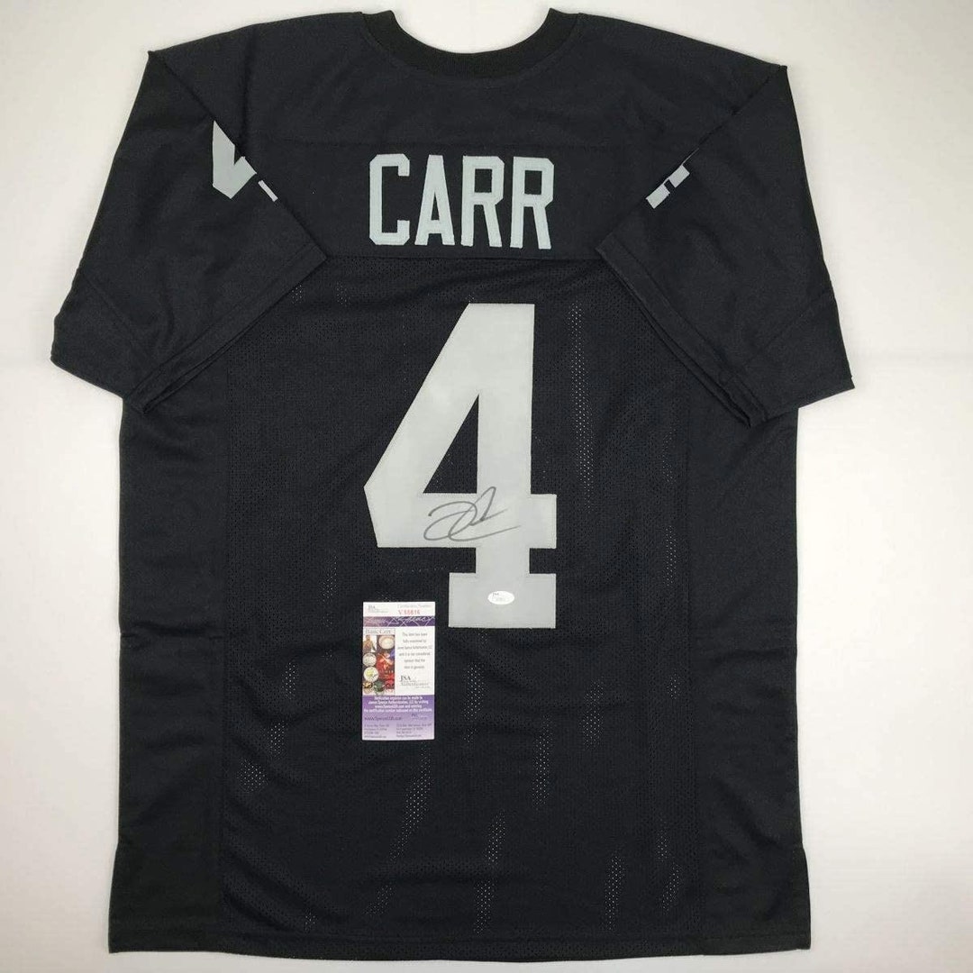 Autographed/signed Derek Carr Las Vegas Oakland Black Jersey JSA COA - Etsy