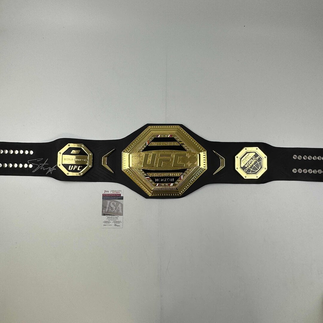 Autographed/signed Israel Izzy Adesanya Black Replica UFC Championship ...