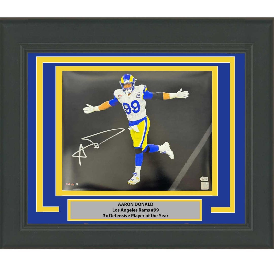 Framed Autographed/signed Aaron Donald Los Angeles LA Rams 16x20 ...