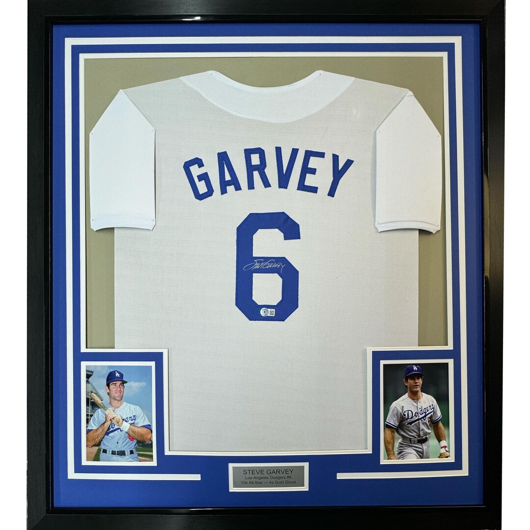 Framed Autographed/signed Steve Garvey 35x39 Los Angeles LA White ...