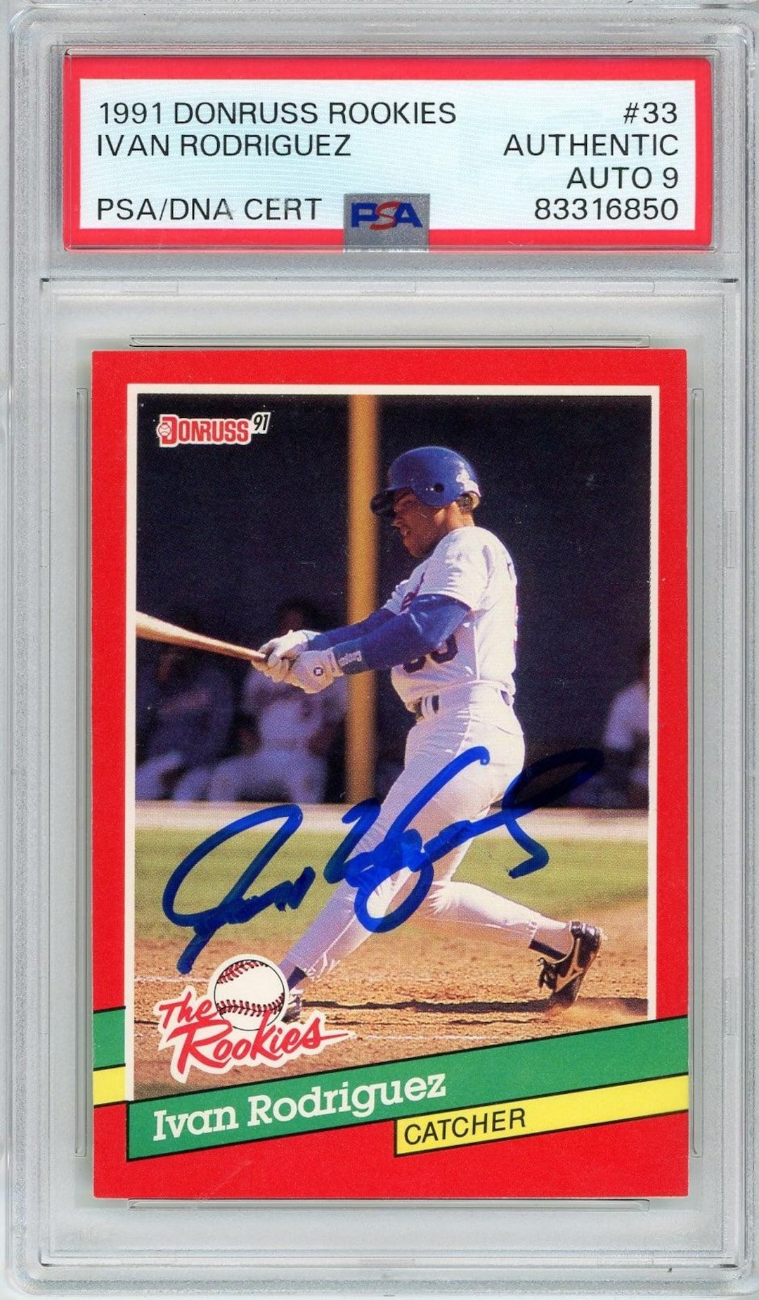 Graded 1991 Donruss Ivan Pudge Rodriguez #33 Rookie RC Baseball Card ...