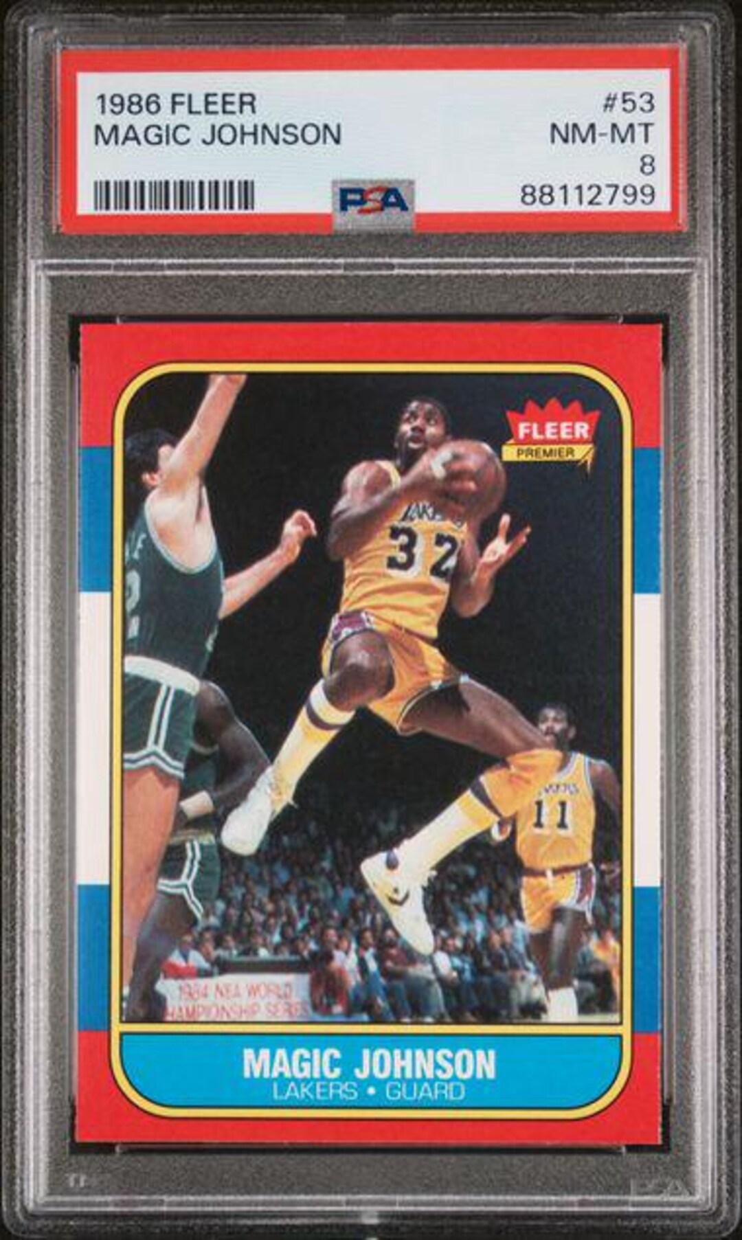 Graded 1986 Fleer Magic Johnson #53 Basketball Card PSA 8 NM-MT - Etsy